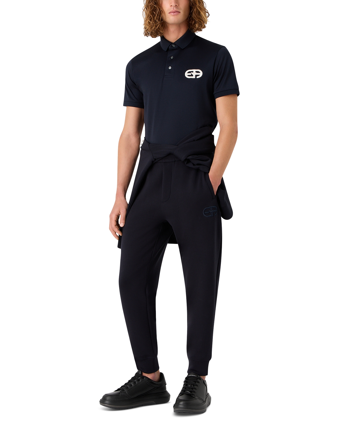 EMPORIO ARMANI essential ea recreate embroidered logo polo